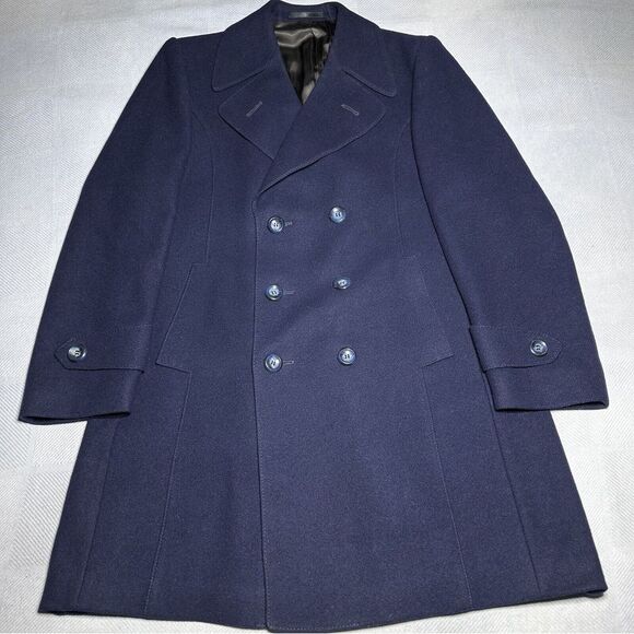 Jackets & Coats | Vintage Carson Pirie Scott Navy Wool Double Breasted ...
